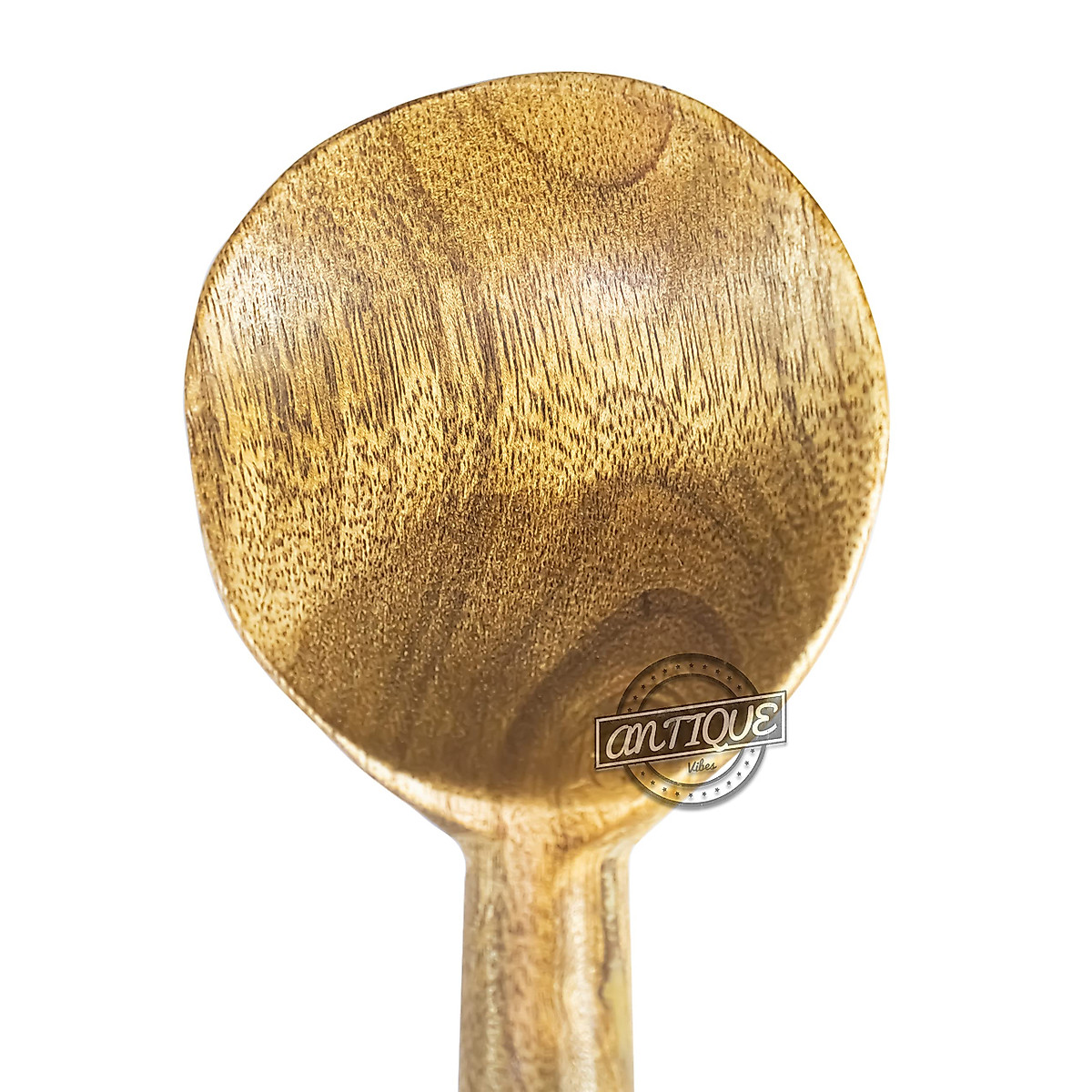 Antique Vibes Natural Wooden Serving Bowl with Tongs Set, Spoons & Fork Included, Premium Handcrafted Printed Bowl Utensils Gift For Mom/Women