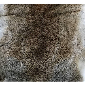 Natural Tanned Rabbit Fur Hide (10" by 12" Rabbit Pelt with Sewing Quality Leather)