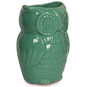 ABHANDICRAFTS Utensil Holder for Kitchen Counter 7.5" Inch Multi-Purpose Ceramic Organizer for Kitchen Decor, Paint Brush, Flower Vase, Cooking Tool Utensils Caddy for Countertop Aqua