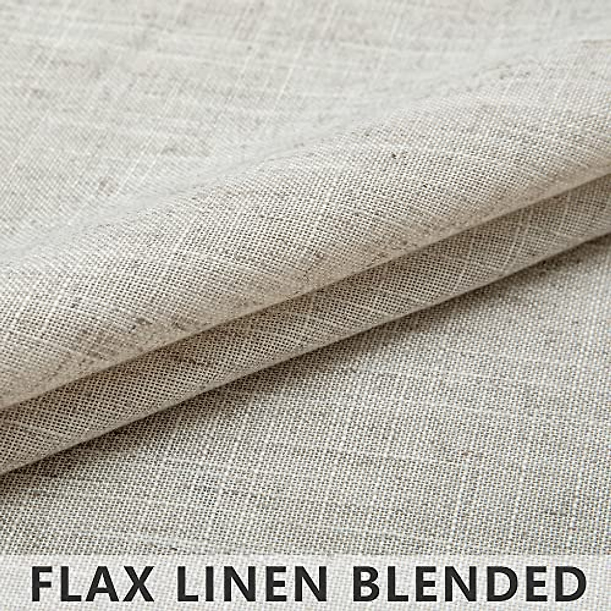 Tan Curtains 54 Inch Length for Nursery Room 2 Panel Rod Pocket Short Neutral Semi Sheer Linen Drop Cloth Look Light Filtering Cotton Curtains for Bedroom Guest Picture Window Kitchen Spa Office Beige