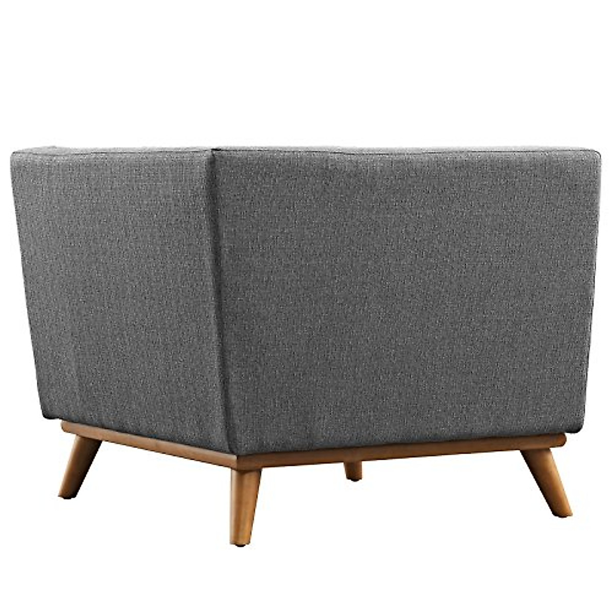 Modway Engage Corner Sofa in Mid-Century Modern Upholstered Fabric Gray