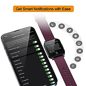 EURANS Smart Watch 41mm, Full Touchscreen Smartwatch, Fitness Tracker with Heart Rate Monitor & SpO2, IP68 Waterproof Pedometer Watch for Women Men Compatible with iOS & Android Phones