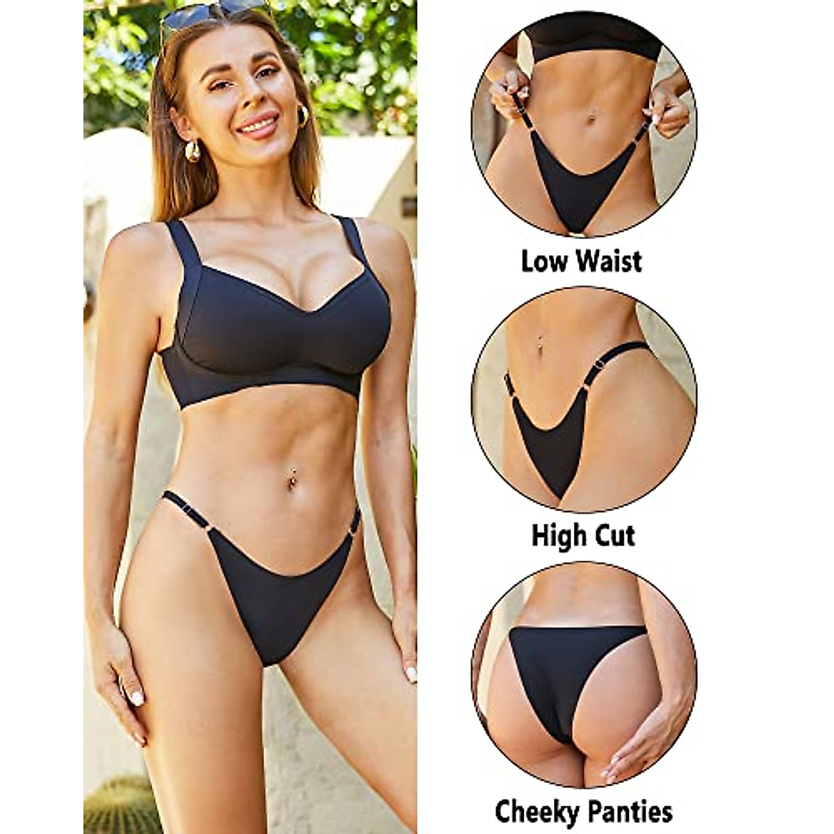 Which is Adjustable Seamless Underwear for Women Panties Sexy Underwear No Show High Cut Cheeky Panties 6 Pack XS-L