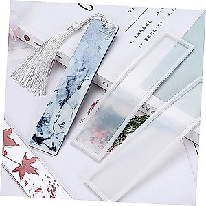 VILLCASE 6pcs Bookmark Mold Hand Mold Tray Mold Resin Bookmark DIY Bookmark White Bookmark Making Molds Bookmark Molds Resin Molds Silicone Bookmark Molds for Resin Casting UV Epoxy Resin
