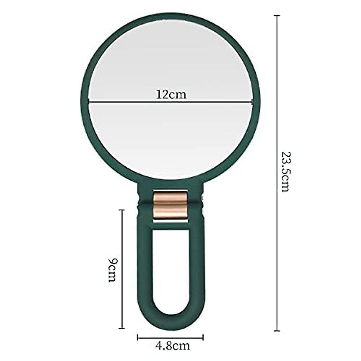 1X 15X Magnifying Hand Held Mirror,Double Side Folding Hand Mirror for Women with Adjustable Handle,Travel Table Desk Shaving Bathroom (Army Green)