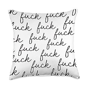 Bad but Classy Swear Word Gifts and Decor Fuck Funny Swear, Cuss Word, Classy Profanity Throw Pillow, 18x18, Multicolor