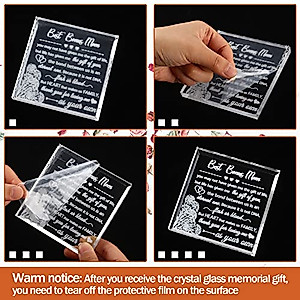 Bonus Mom Gifts Mom Son Stepdaughter Stepmom Stepson Gifts Crystal Glass Mom in Law Gift for Women Funny Clear Paperweights Keepsake for Mother's Day Birthday Wedding (Simple Style)