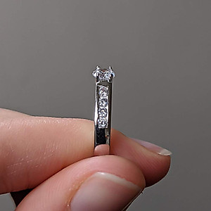 TwoBirch Vintage Bridal Set with 18k White Gold Plating over Solid Sterling Silver with AAA+ Cubic Zirconia (Size 5)