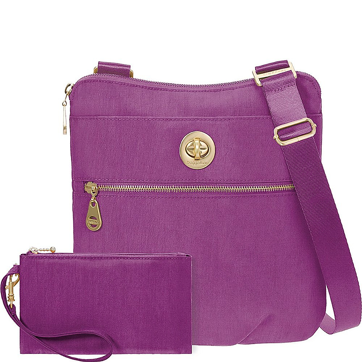 Baggallini Hanover Travel Crossbody Bag Gold Hardware, Charcoal, One Size