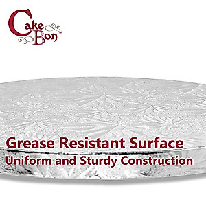 Cakebon Cake Drums Round 10 Inches - (Silver, 1-Pack) - Sturdy 1/2 Inch Thick - Professional Smooth Straight Edges