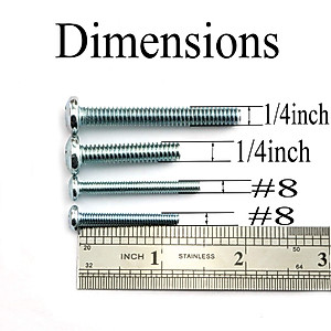 24pcs 8-32 x 1-1/2" Machine Screws Metal Mounting Hardware Fitting Fastening Accessories Cross Slotted Round Phillips Head Screw Bolt