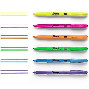 SHARPIE Pocket Style Highlighters, Chisel Tip, Assorted Fluorescent, 12 Count
