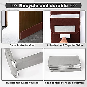 Door Draft Stopper 32" L X 4.5" W X 3.7" T, Strong Adhesive Door Sweep for Exterior and Interior Doors, Dustproof and Soundproof, Grey