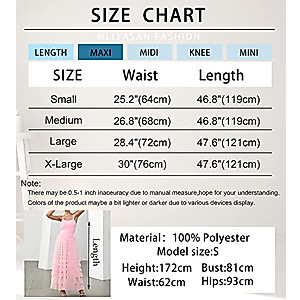 Women's Tulle Maxi Dress Spaghetti Strap Layered Fluffy Ruflfle Prom Birthday Party Long Dress