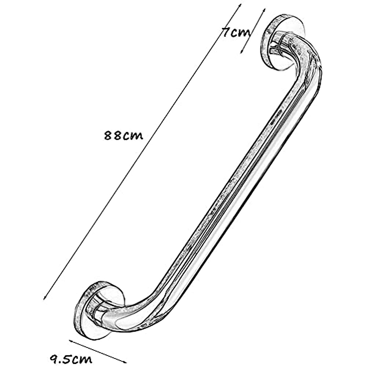 CRODY Grab Bars for Bathroom, Shower Grab Bar, Toilet Hand Support Rail, Polished Finish, Wall-Mounted Mounted Bath Grips, for Seniors Elderly Disabled, Towel Rack Toilet Auxiliary Handr/68Cm