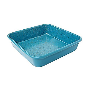 casaWare 7-Inch Toaster Oven Ultimate Series Commercial Weight Ceramic Non-Stick Coating Square Pan (Blue Granite)