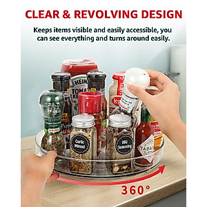 DYFAIS Lazy Susan Organizer, Pantry Organization and Storage, 10.6 Inch Clear Acrylic Turntable Organizer Fridge Organizer Rotating Tray for Cabinet Kitchen Pantry Storage Spinning Spice Rack