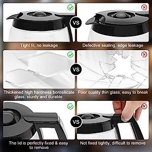 Coffee Pot Replacement 12 Cup for cuisinart Carafe DCC-1200PRC Fit for cuisinart Coffee Maker DCC-1100BK DCC-1200 DCC-2650 CHW-12 CHW-12P1 SS -12 etc