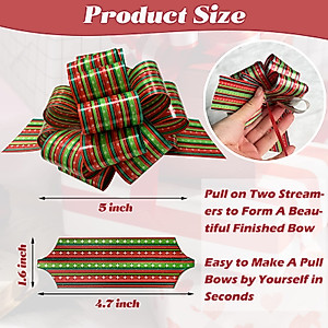 Christmas Gift Pull Bows Set in 24 Assorted Patterns, Present Wrapping Bows with Ribbon, Accessory for Holiday Gift Wine Bottles Book Decoration (Easy Assembly Needed) (24)