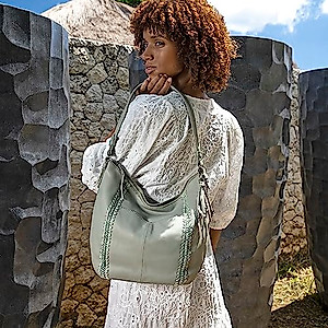 The Sak Sequoia Hobo Bag in Leather, Soft & Slouchy Silhouette, Meadow Crochet II