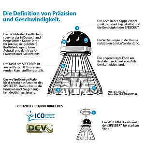 Speedminton Night 3Pk Speeder Tube Birdies for Outdoor Games Speed ​​Badminton/Crossminton