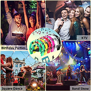 7 Pieces Double Row Tambourine Half Moon Musical Tambourine Plastic Tambourines Musical Instrument Handheld Tambourine Percussion Metal Jingles Hand Held Percussion Drum for Party Performance Concert