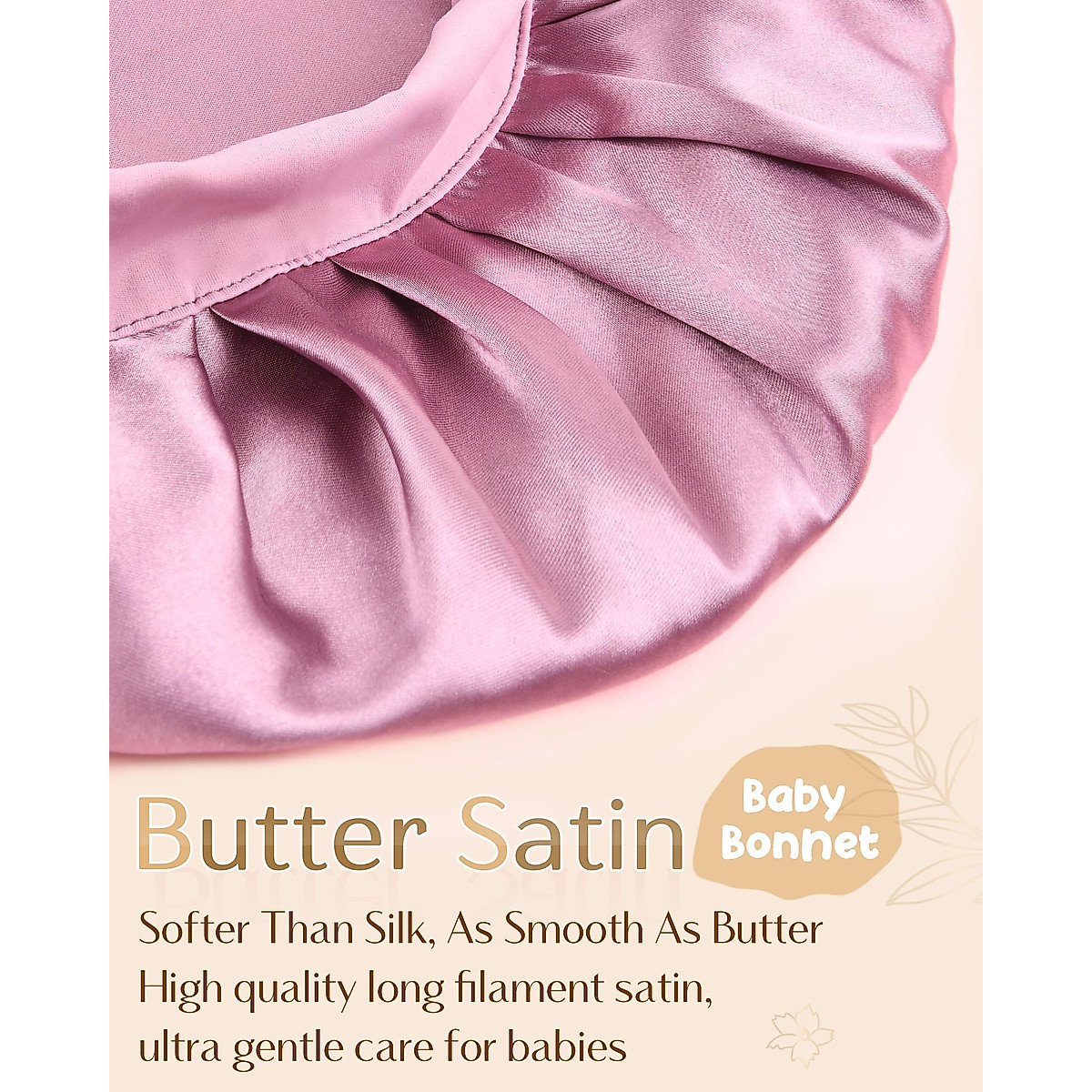 YANIBEST 2 PCS Baby Bonnet Silk Bonnet for Kids Sleeping Cap Curly Natural Hair Silk Bonnets for Girls Boys Infant