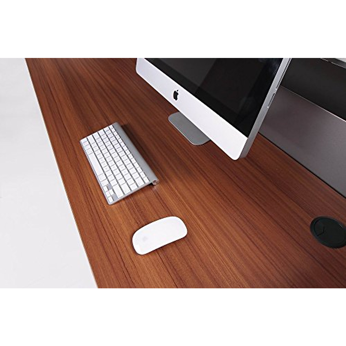 GW FURNITURE Modern Space Grey Reception Desk (71 inch) with Quartz Stone Counter TOP