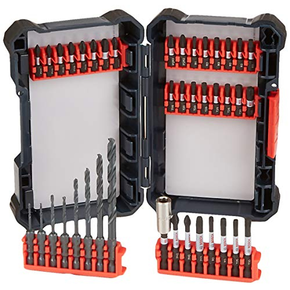 BOSCH PS31-2A 12V Max 3/8 In. Drill/Driver Kit with (2) 2 Ah Batteries and BOSCH DDMS40 40-Piece Assorted Impact Tough Drill Drive Custom Case System Set