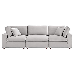 Modway Commix Down-Filled Overstuffed Performance Velvet 3-Seater Sofa