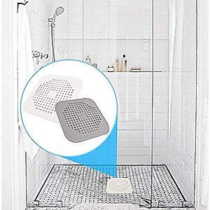 AG COMPANY 1 Pc white Rubber Silicone Square Sink Strainer Bathroom – Best Protection Flat Strainer Stopper with Suction Cups - Filter Shower Drain Cover Stall - Bathtub Hair Catcher Drain Covers.