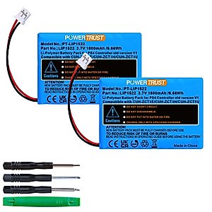 PowerTrust 1800mAh LIP1522 Battery Compatible with Sony PS4 Dual Shock 4 Controller CUH-ZCT1E CUH-ZCT1U Wireless Controller 2015 (Big Plug)