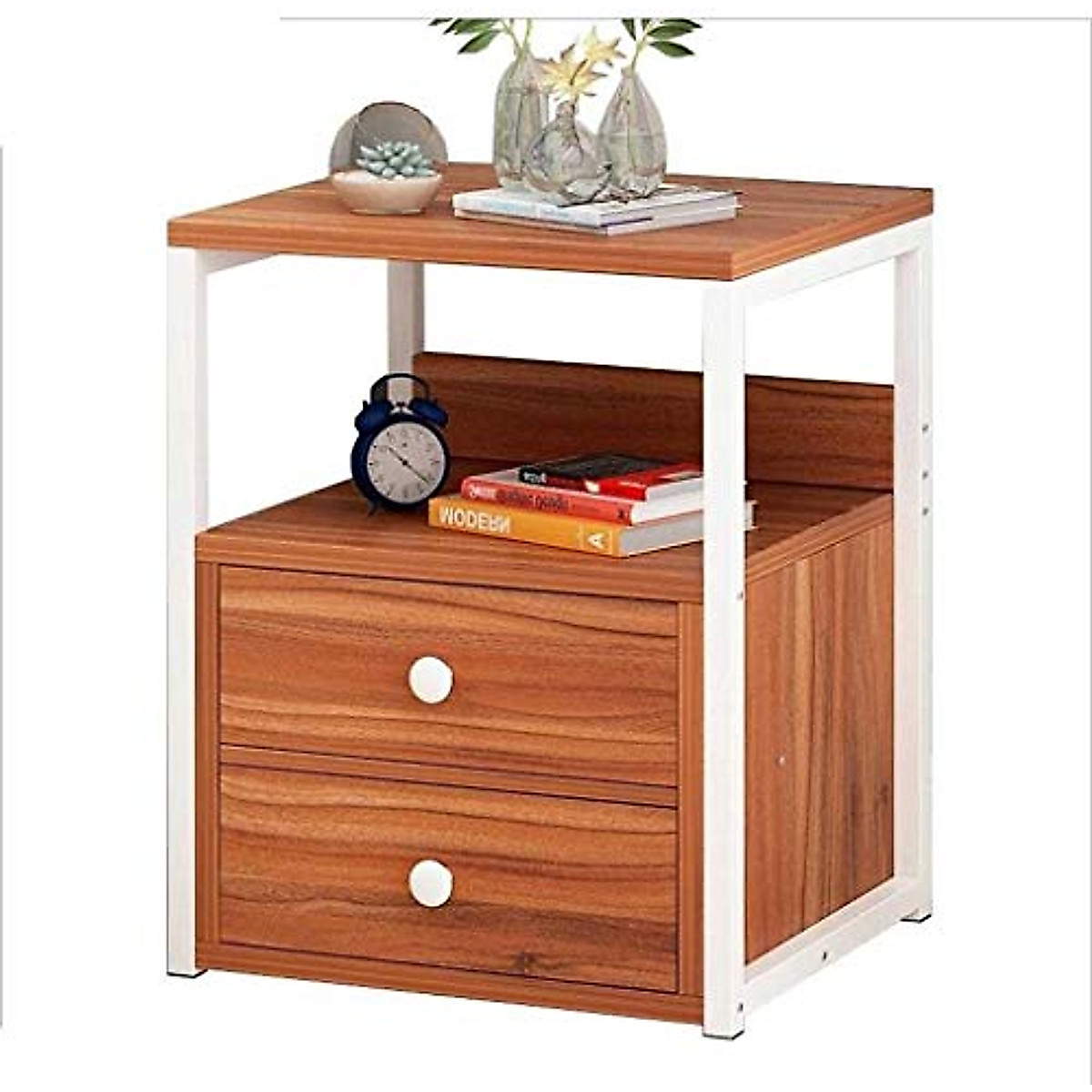 AYKDAS Wooden Bedside Table with Drawer Storage - Modern & Compact