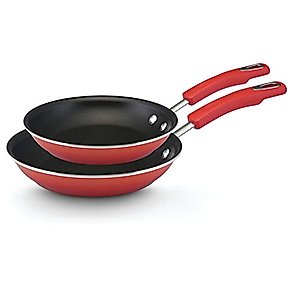 Rachael Ray Brights Nonstick Frying Pan Set / Fry Pan Set / Skillet Set - 9.25 Inch and 11 Inch , Red