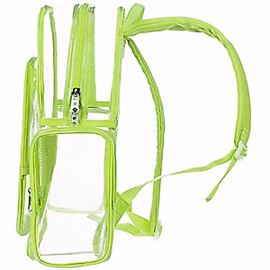 MGgear 17-Inch Clear Security Backpack with Yellow Trim, Transparent PVC Book Bag