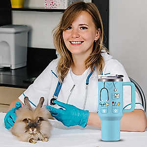 NIAXAUYT Vet Tech Gifts for Women Men, Vet Tech Tumbler Cup 40 OZ, Appreciation Gifts for Veterinarian, Veterinary Technician Gift for Birthday Graduation Christmas