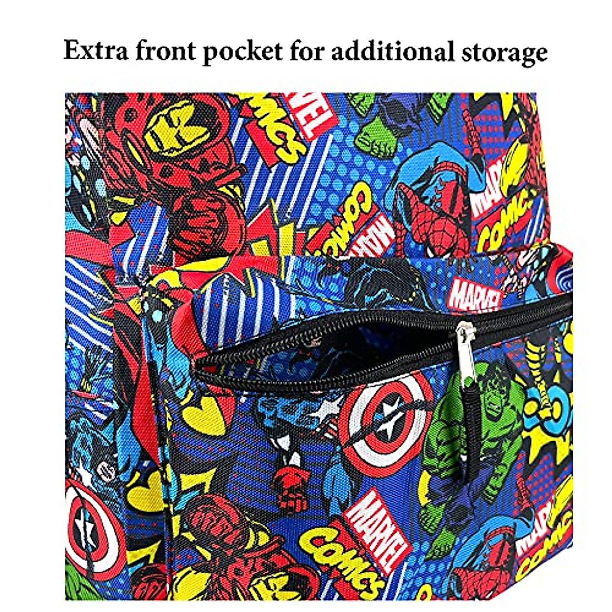 Marvel Comics Avengers Incredible Hulk, Captain America, Spiderman Backpack for Kids, 16 inch
