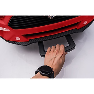 Ford Mustang 24V Ride On Kids Car 4WD Powerful Electric Vehicle, with Rubber Wheels, Bluetooth, FM Radio, Remote Control, Leather Seat, Soft Brake & Suspension, Max Speed 6 Mph