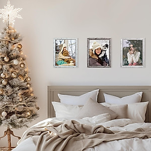 ELSKER&HOME 11 x 14 Picture Frame Set of 3, Rustic Farmhouse Distressed Retro Style Photo Frame for Wall Mounting and Tabletop,Wooden Frame for Gifts