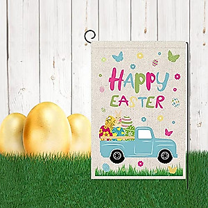 DmHirmg Easter Garden Flag,Easter Flag,Garden Flag for Easter Day Home Garden Yard Decorative（2Pack）