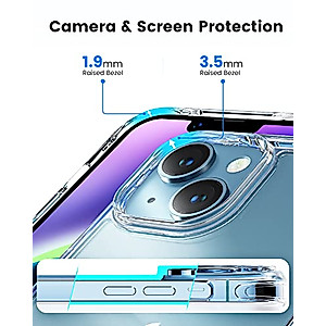 Mkeke for iPhone 14 Case & iPhone 13 Case Clear, [Anti Yellowing] Phone Case for iPhone 13 & 14 with Protective Bumper for Apple iPhone 14/iPhone 13 6.1''[Military Grade Protection]