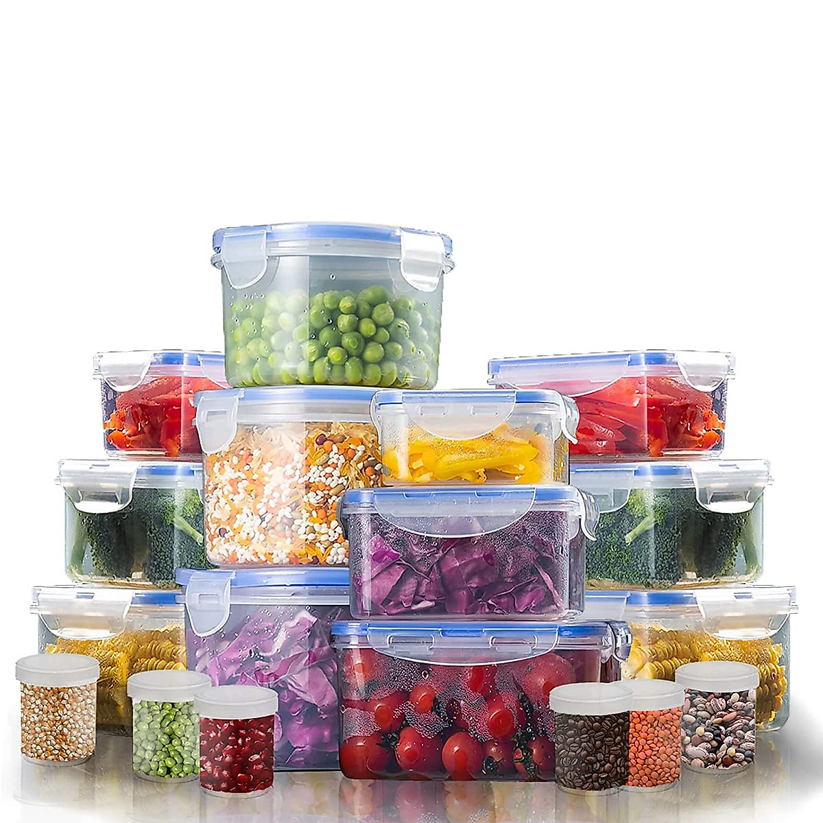 36 Pcs Food Storage Containers with Lids Airtight,BPA Free Reusable Meal Prep Lunch Container Set,11.3L Leak Proof Bento Box for Kitchen Organization Lunch Box Freezer Microwave & Oven Safe