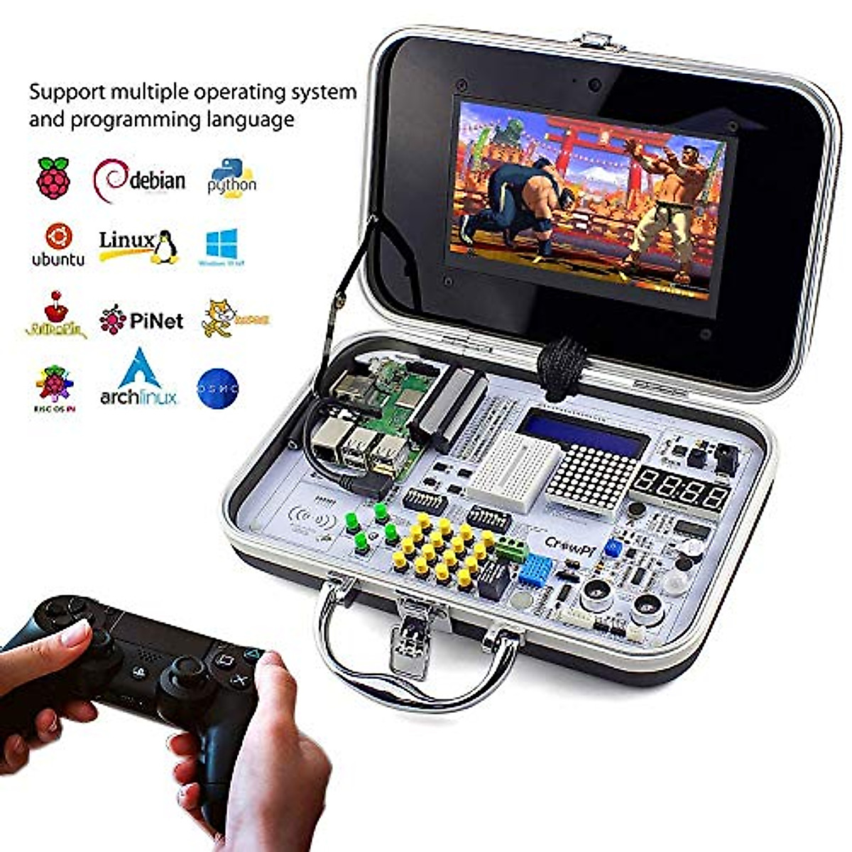 ELECROW Crowpi Raspberry Pi 4 3 b 3b+ 4b+ Kit Raspberry Pi Learning Programming Kit with Sensors ...