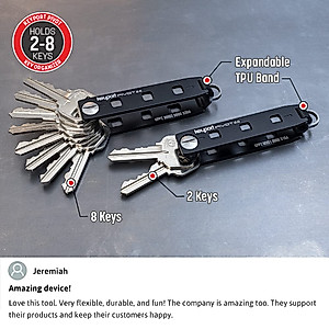 Keyport Pivot 2.0 Essential Bundle - Premium Multitool Keychain | Key Organizer + Keychain Flashlight + Bottle Opener + Lost & Found ALL-IN-ONE | Modern Keychain | Aircraft Aluminum (Black)