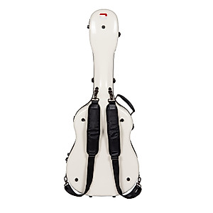 Crossrock Fiberglass Case with TSA Lock for 40"/41" Dreadnought Acoustic Guitar-Milky White(CRF2021DMW)