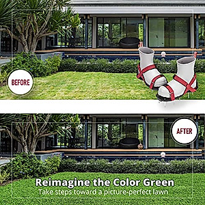 PLANTNOMICS Lawn Aerator Shoes with Hook-and-Loop Straps, Pre-Assembled, Fully Adjustable, One-Size-Fits-All – Lawn and Garden Tool Reduces Thatch, Revives Soil Health (Maroon)