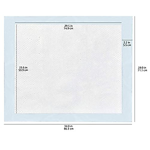 Amazon Basics Dog and Puppy Pee Pads with Leak-Proof Quick-Dry Design for Potty Training, Heavy Duty Absorbency, X-Large, 28 x 34 Inches - Pack of 50