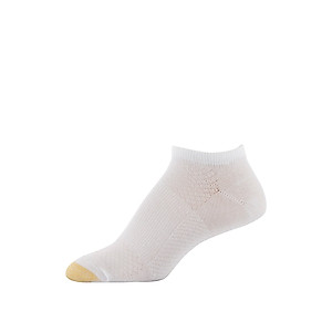 GOLDTOE Women's No Show Sport Socks with Arch Support, 6-Pairs, White, Medium