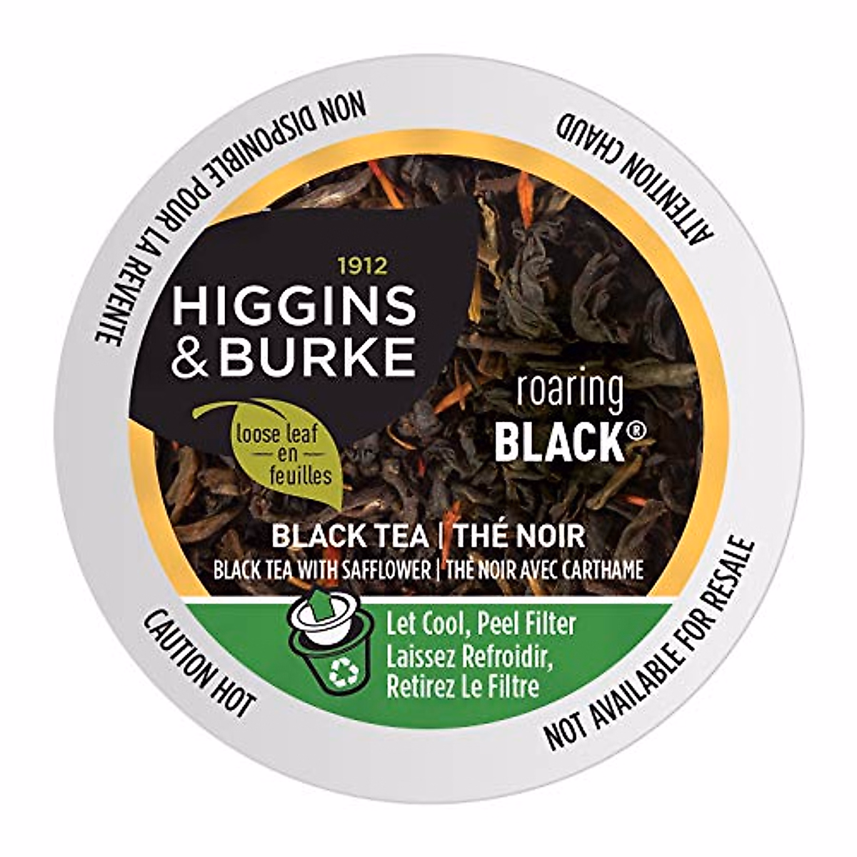 Higgins & Burke Roaring Black, Loose Leaf, Black Tea, Keurig K-Cup Brewer Compatible Pods, 24 Count
