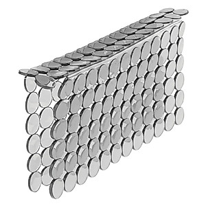 mDesign Kitchen Sink Dish Drying Mat/Grid - Soft Plastic Sink Protector, Cushions Sinks, Dishes - Quick Draining Circle Design - Includes 1 Saddle, 2 Large Mats - Set of 3 - Graphite Gray